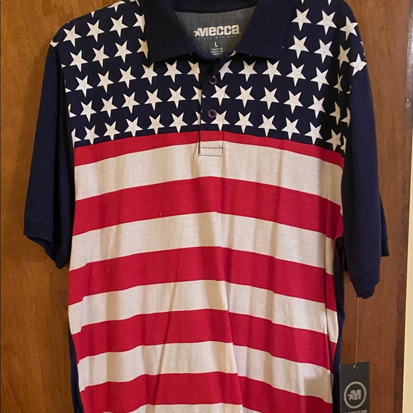 mecca | Shirts | Mecca American Flag Polo | Poshmark